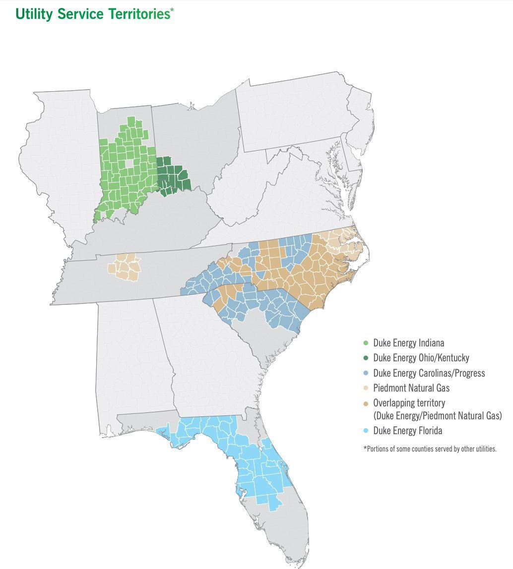 Duke Energy Service Area Map