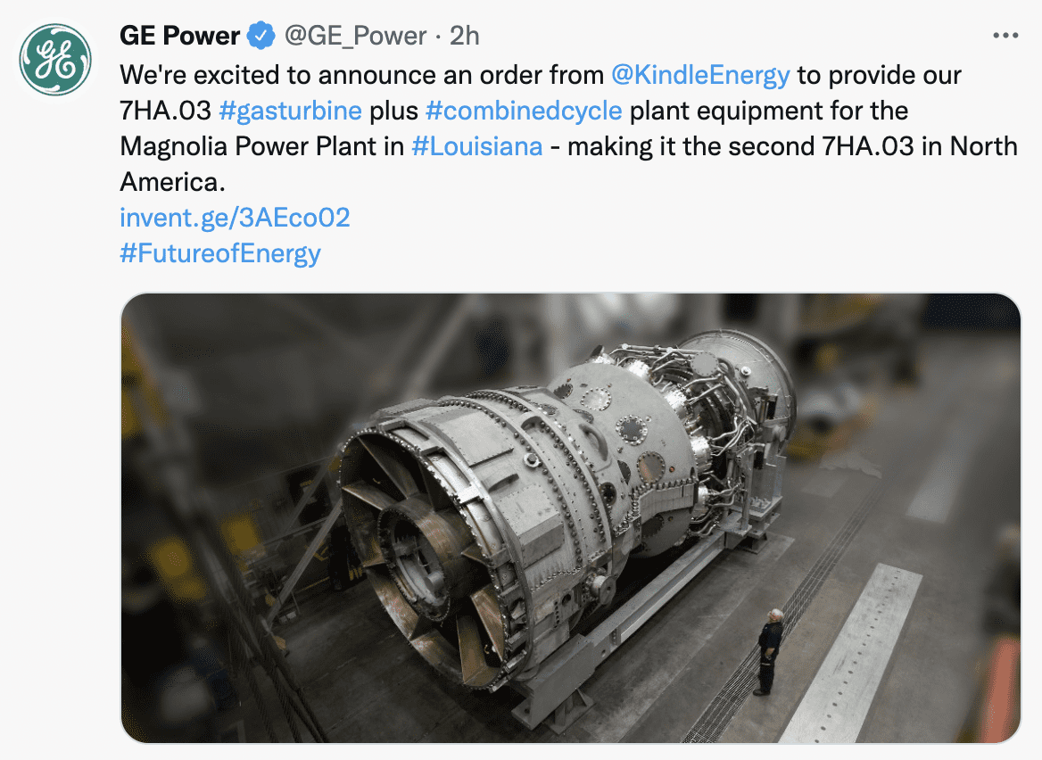 GE H-Class Turbine Will Power New Louisiana Gas-Fired Plant